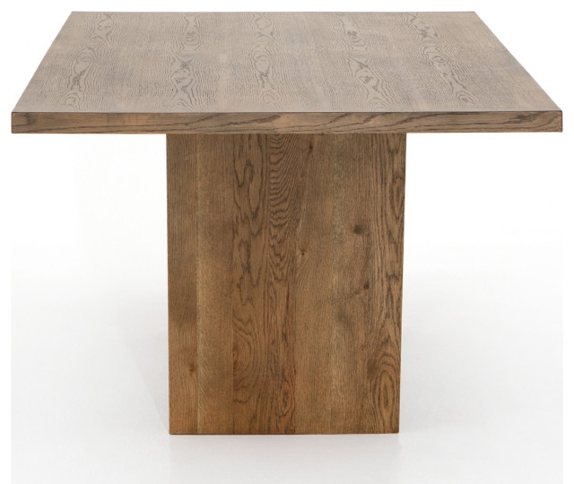 Pryor Grey Oak Wood Dining Table 87" - Transitional - Dining Tables ...