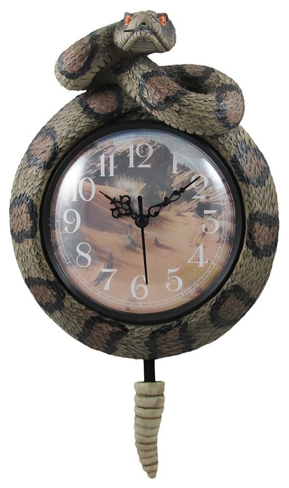 Southwestern Rattlesnake, Decorative Wall Clock With Snake Rattler ...