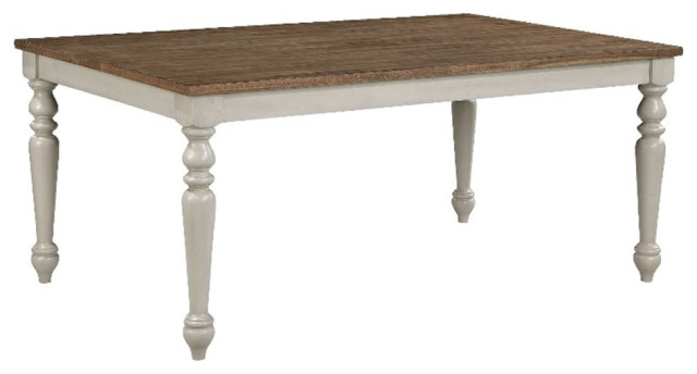 Katherine 70 Inch Rectangular Wood Dining Table Brown and White ...