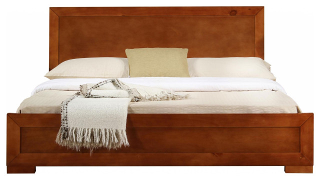 Cherry Wood Queen Platform Bed - Transitional - Platform Beds - by ...