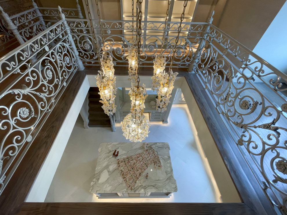 104_Curved Staircases in 18th Century French Inspired Mansion, Mclean ...