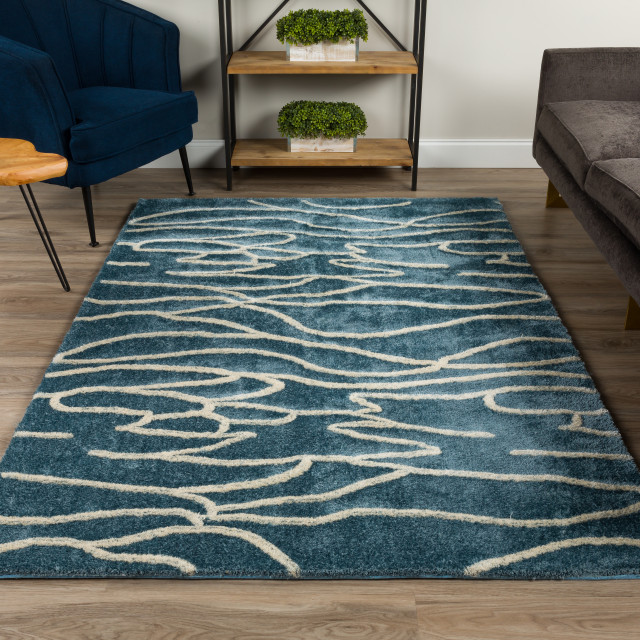 Addison Calabar Transitional Abstract Waves Area Rug, 8'x10 ...
