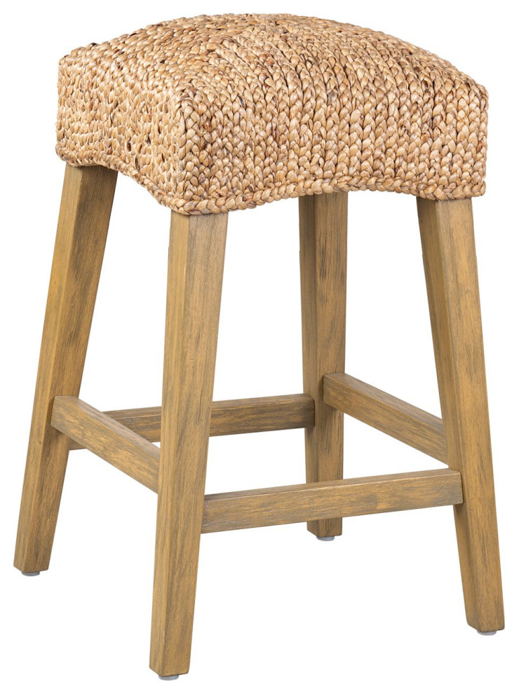 East at Main Wyatt Water Hyacinth Natural Counter Stool (Set of 2 ...