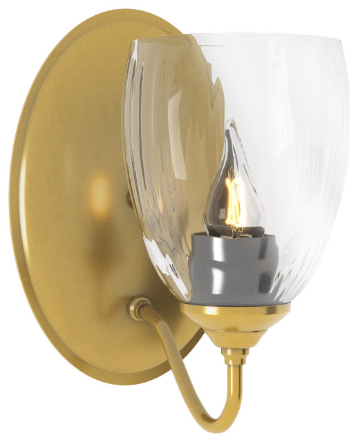 Simple Lines Sconce, Modern Brass, Water Glass - Transitional - Wall ...