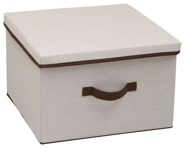 Square KD Storage Box With Lid - Transitional - Storage Bins And Boxes ...