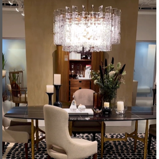 Spectacular Glass Chain Links Chandelier Art Glass Gold 38 in Round ...