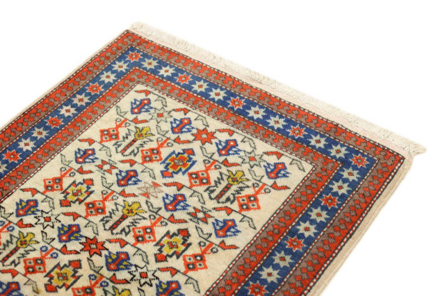 Oriental Rug Indo Tabriz 3'3"x2'1" Hand Knotted Carpet, 3'3"x2'1 ...