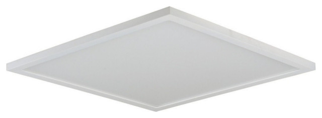 Wafer 15" 36W 3000K 1-LED Square Flush Mount, White Glass - Modern ...