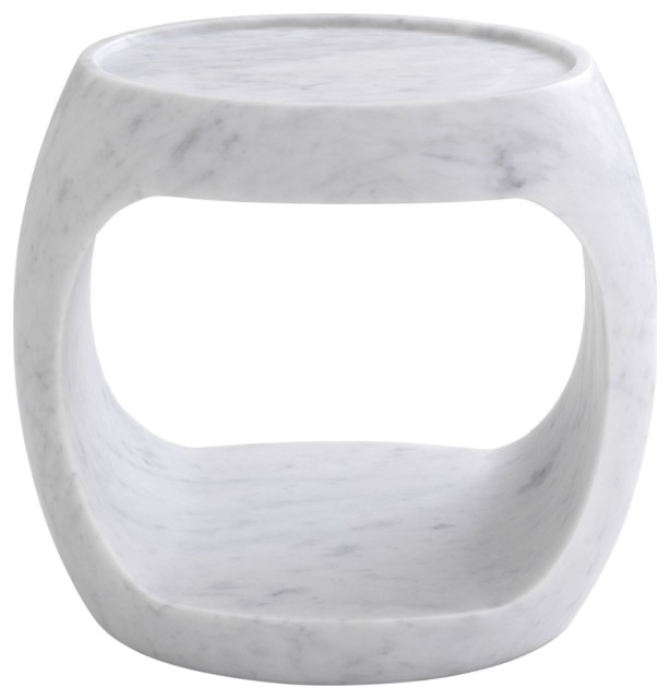 White Marble Round Side Table | Eichholtz Clipper Low - Traditional ...