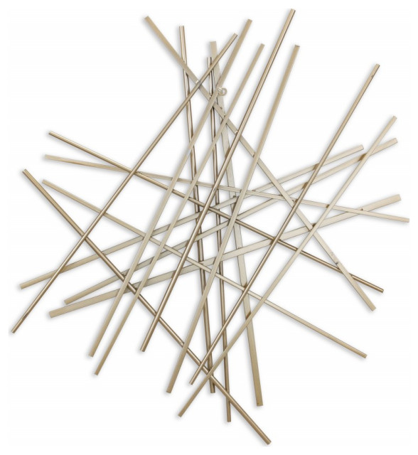 Gold Rod Abstract Wall Art - Contemporary - Metal Wall Art - by ...