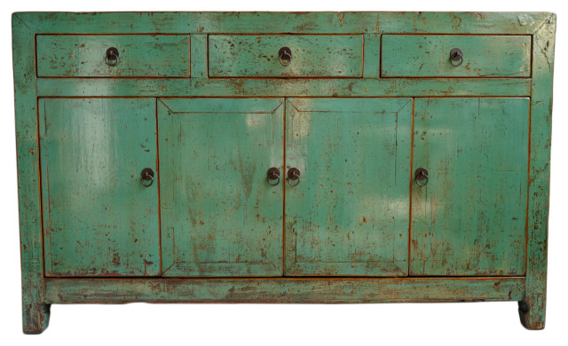 Consigned Turquoise Lacquer Sideboard - Farmhouse - Buffets And ...