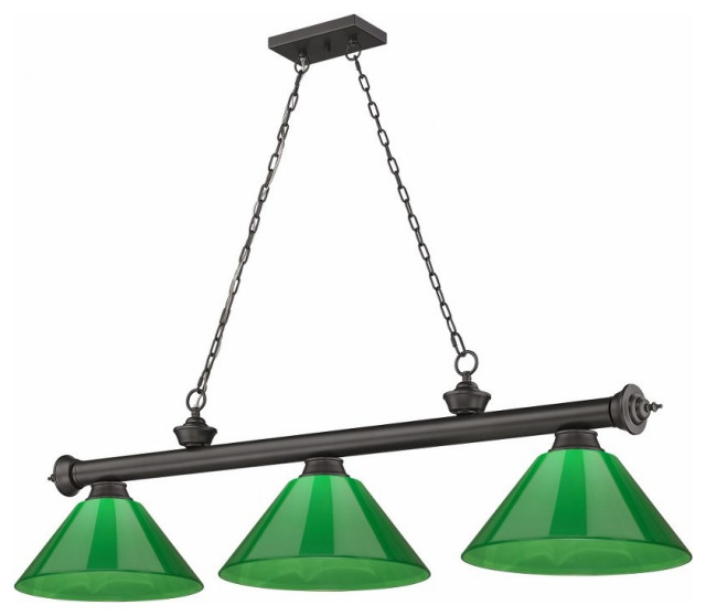 3 Light Billiard In Traditional and Classical Style-18.75 Inches Tall ...