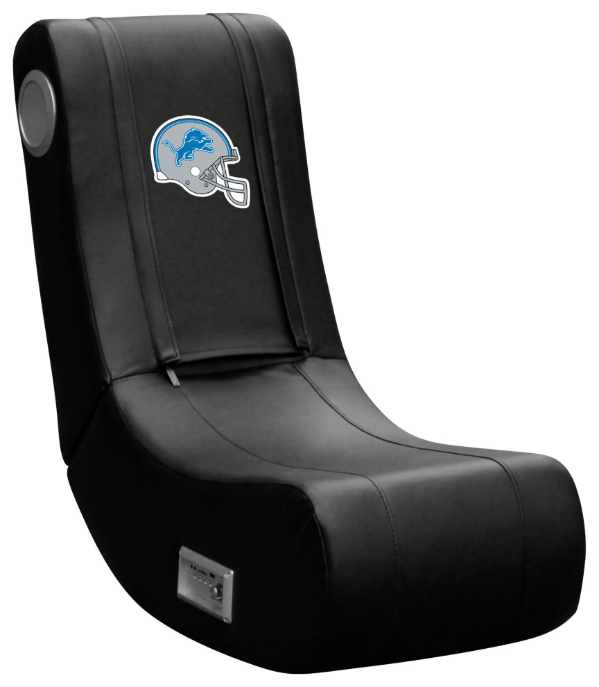 Detroit Lions Helmet Rocker Gaming Chair Black Synthetic Leather ...