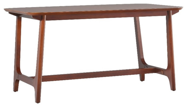 Walker Edison 60" Mid-Century Wood Dining Table with Trestle Base in ...