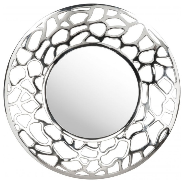 Reef Round Mirror Aluminum - Contemporary - Wall Mirrors - by First of ...