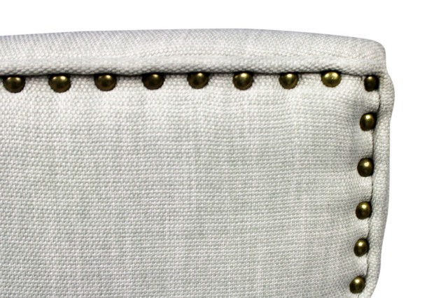 Benedict 9-Piece Dining Set, 70" Round Dining Table & 8 Ivory Linen ...