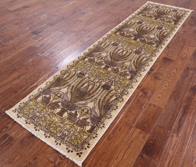 William Morris Oriental Wool Runner Rug 3'x10', Q1869, 2'6"x9'10 ...
