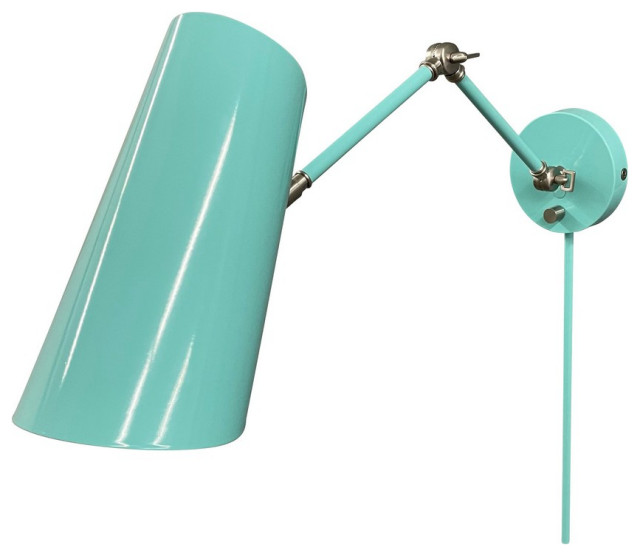 Logan LED Wall Swing Lamp, Mint/Satin Nickel - Contemporary - Swing Arm ...