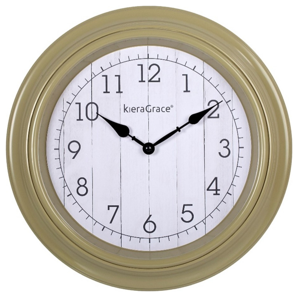 Kiera Grace Taupe Epoch 14" Plastic Wall Clock - Traditional - Wall ...