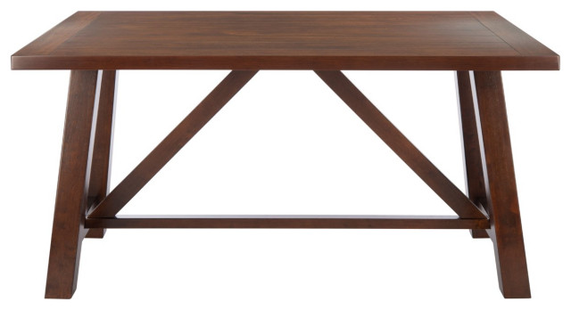Contemporary Dining Table, Angled Legs With Triangle Support & Large ...