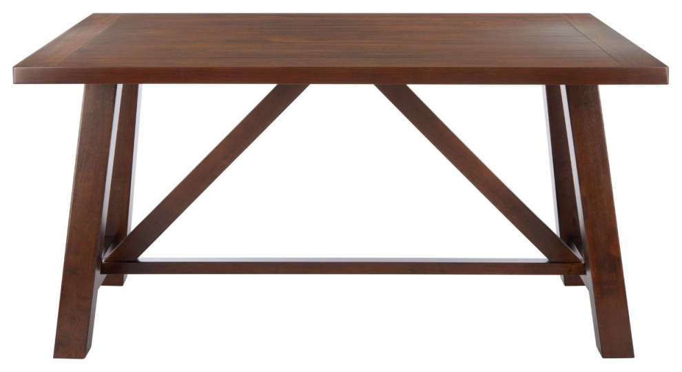 Contemporary Dining Table, Angled Legs With Triangle Support & Large ...