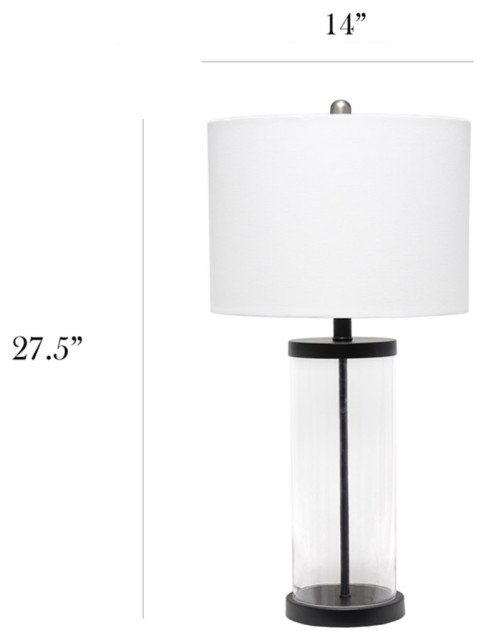 Elegant Designs Enclosed Glass Table Lamp Black - Transitional - Table ...