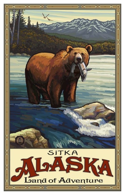 by Artist Paul A. Lanquist Sitka Alaska Art Print, 24"x36 ...