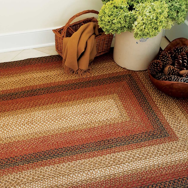 Homespice Decor 10" Square Russet Jute Braided Rug - Contemporary ...