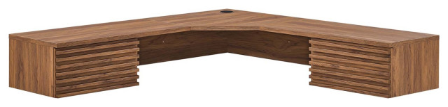 Render Wall Mount Corner Office Desk - Transitional - Desks And Hutches ...