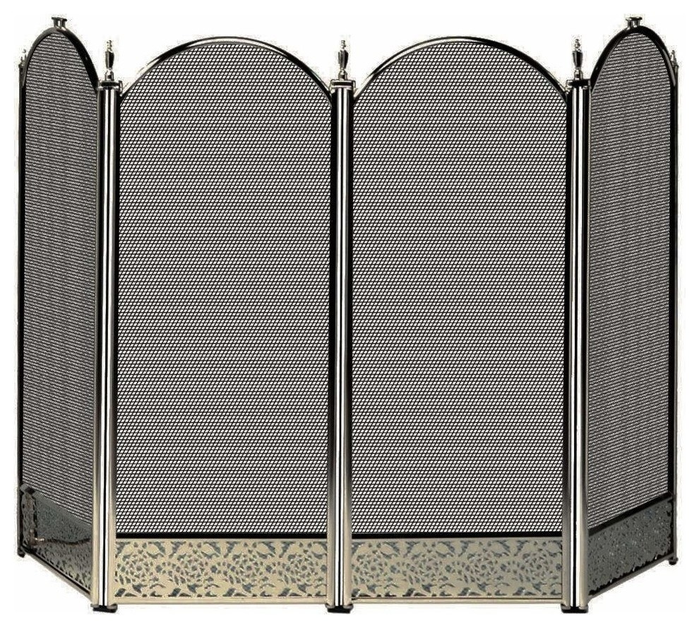 4 Fold Antique Brass Screen - Traditional - Fireplace Screens - by ...