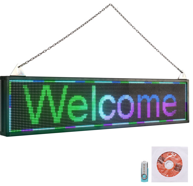 VEVOR LED Scrolling Sign LED Display Board 40 x 9 in 7 Color P6 ...