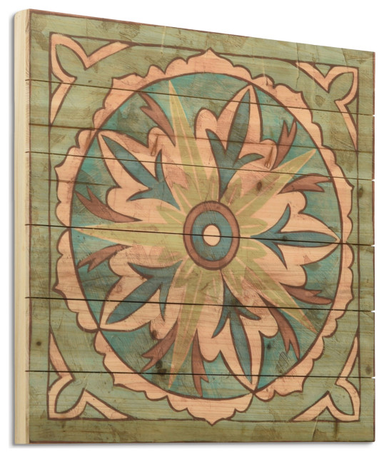 "Ornamental Tile" Abstract Square Wall Art Digital Print on Solid Wood ...