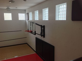 Home Gym Basketball Court with Glass Block Windows Columbus Ohio ...