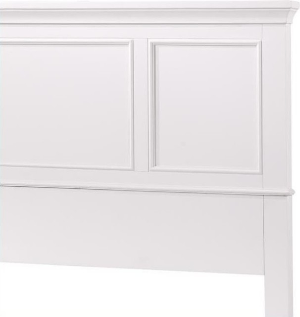 Pemberly Row Traditional Wood Queen Panel Headboard in Off White, Queen ...