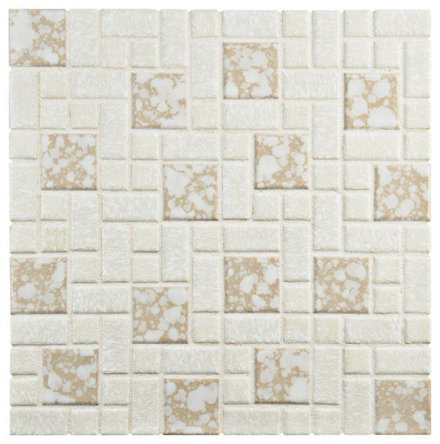 University Porcelain Mosaic Floor and Wall Tile, Bone, Sample ...
