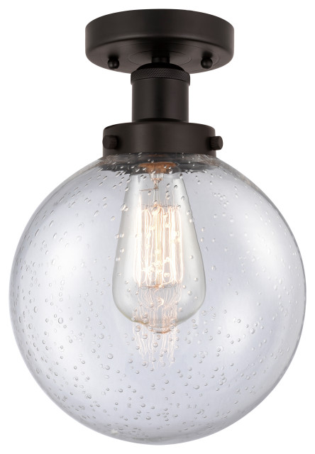 Edison Large Beacon 7" Semi-Flush Mount, Oil Rubbed Bronze, Mercury ...