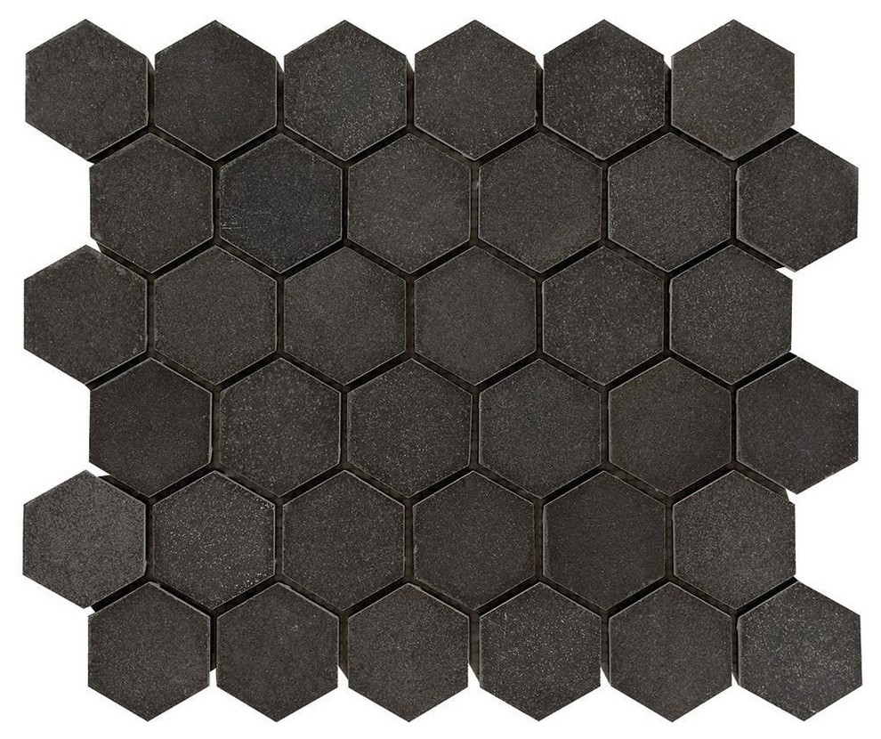 Basalt Hexagon Mosaic, 2 X 2 Honed, 10 sq.ft. - Contemporary - Wall And ...