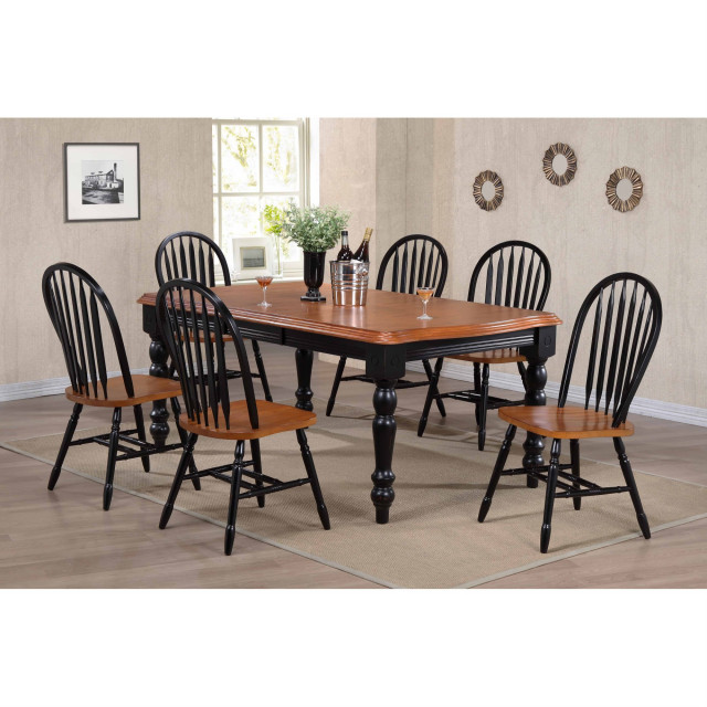 Black Cherry Selections 7 Piece Extendable Dining Set With Arrowback ...