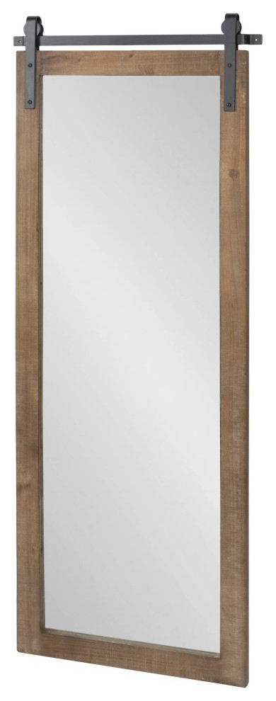 Rustic Farmhouse Wall Mirror with Barn Door-Inspired Wood Frame ...