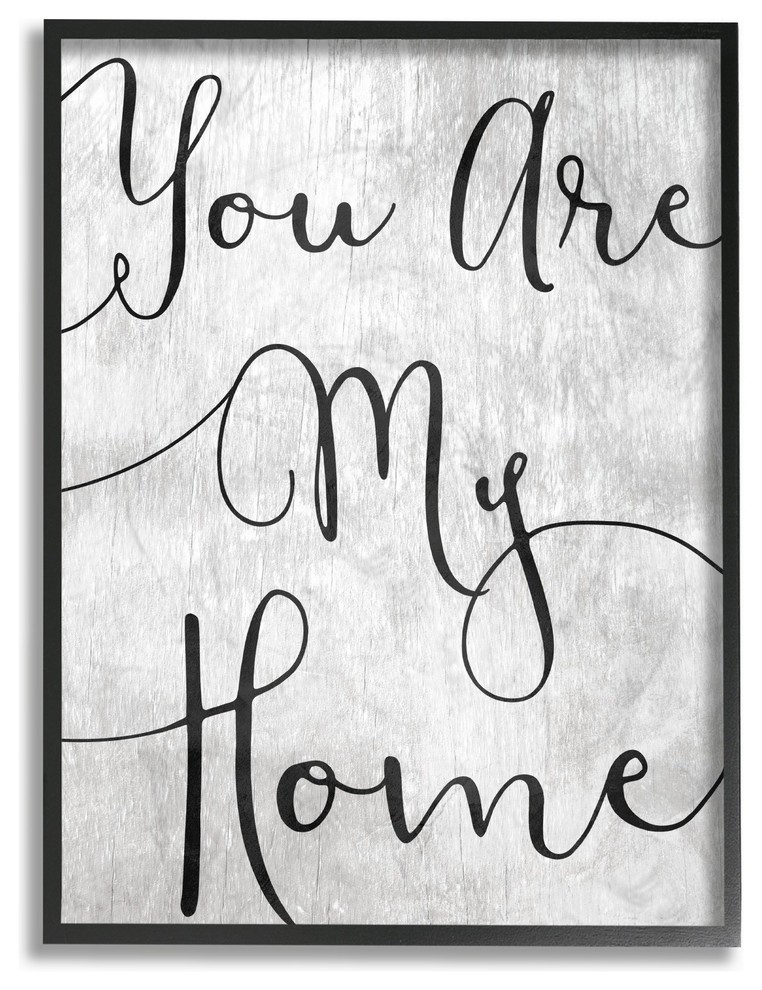 You Are My Home Cursive Typography Stretched Canvas Wall Art, 16"x20 ...