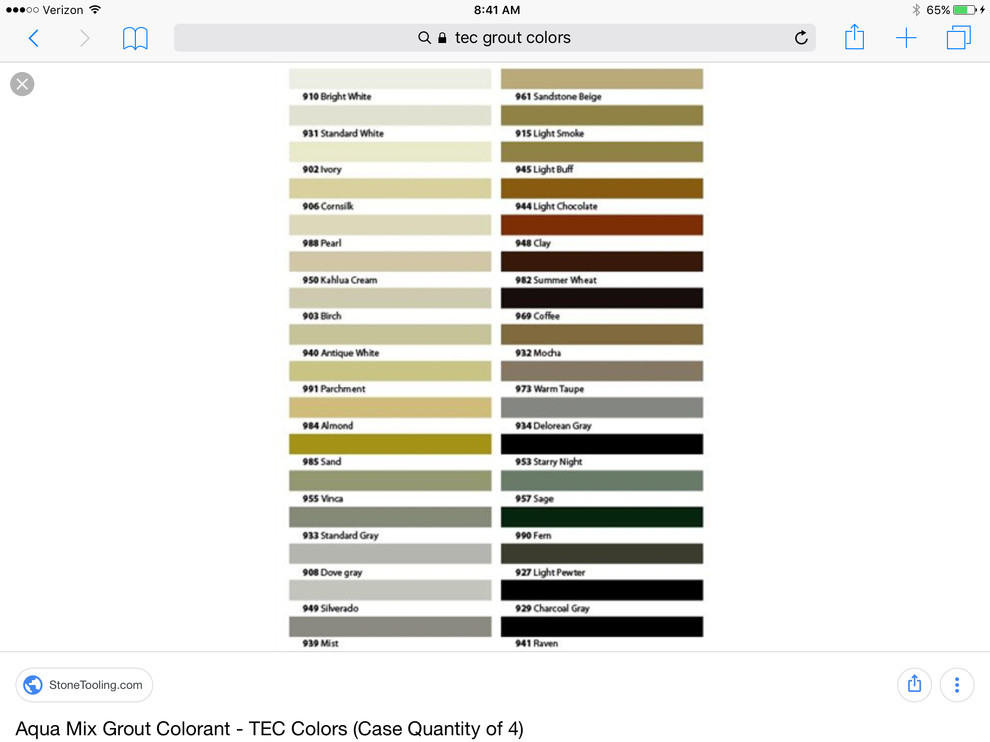 Tec grout...gray for white and black bathroom...which gray??