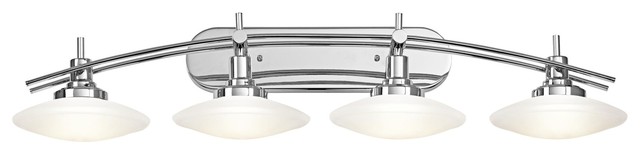 Structures 4-Light Bath Vanity, Chrome, Satin Etched Glass ...