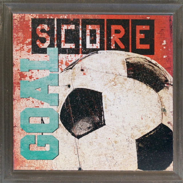 15" Rustic Soccer Score Framed Wall Decor - Contemporary - Prints And ...