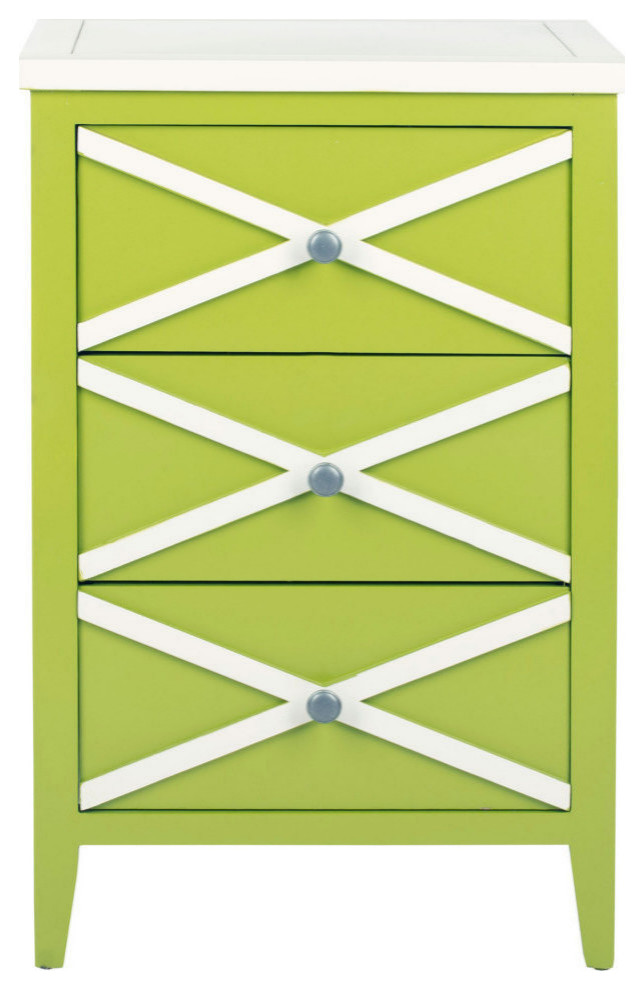 Evan 3 Drawer Side Table, Lime Green - Contemporary - Side Tables And ...