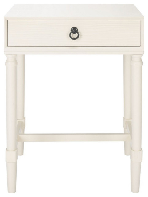 Hazel One Drawer Accent Table White - Traditional - Side Tables And End ...