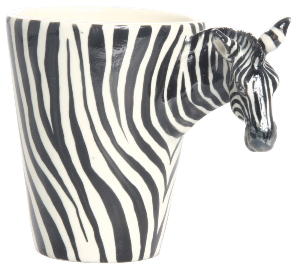 Zebra 3D Ceramic Mug - Eclectic - Mugs - by Blue Witch Ceramics Inc ...