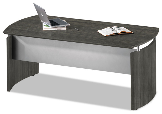 Safco Medina Series Laminate Curved Desk Top, 72" x 36", Gray Steel ...