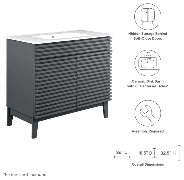 Render 36" Bathroom Vanity - Transitional - Bathroom Vanities And Sink ...