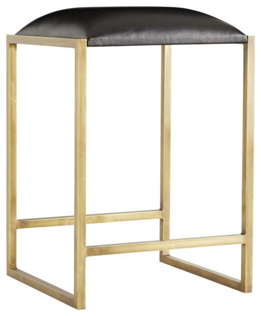 Dash Counter Stool, Black, Leather, 24"H (4839 3JRWP) - Contemporary ...