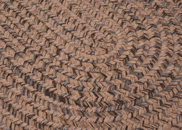 Hayward Tweed Indoor Rug Rustic Farmhouse Braided Wool HY19, 7'x9' Oval ...